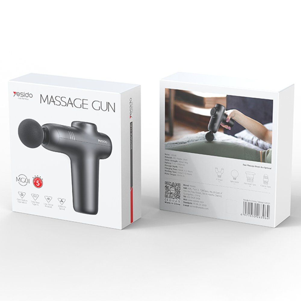 Yesido MG01 Sessiz Kablosuz Masaj Aleti - Siyah