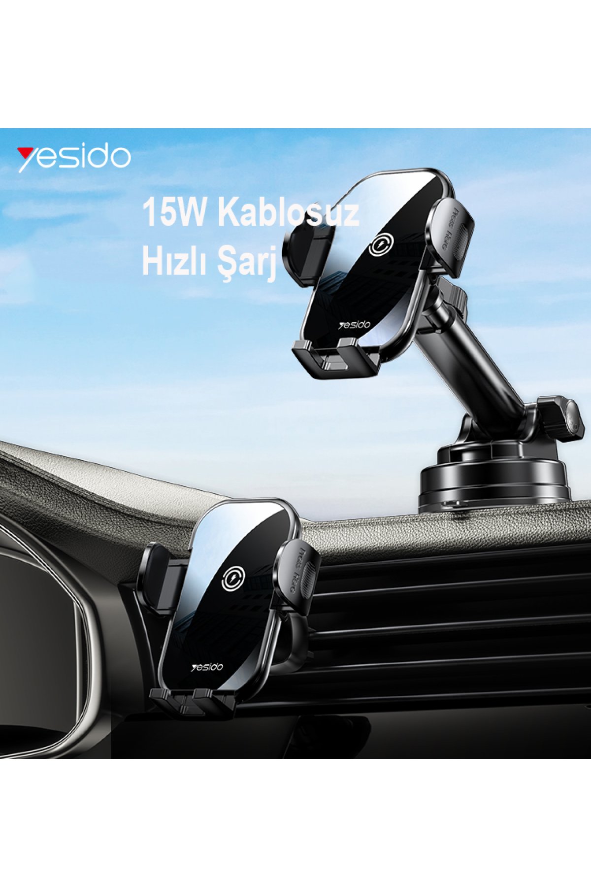 Yesido C183 360 Derece Ayarlanabilir Metal Tablet Standı - Siyah