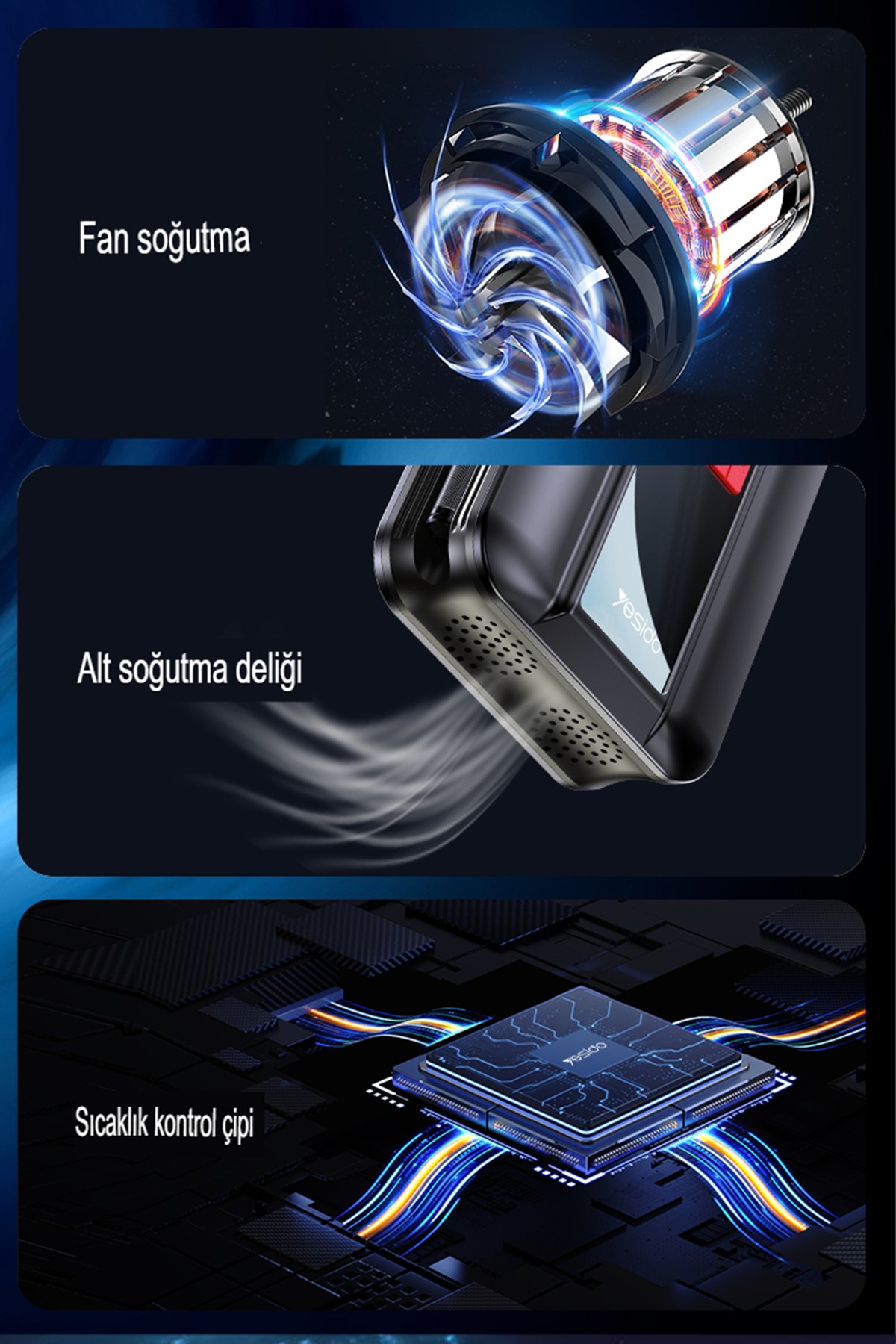 Yesido YSW11 El Fenerli Kablosuz Hoparlör - Siyah